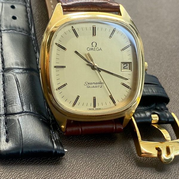 {VIDEO} Serviced Vintage Omega Seamaster 1337 Quartz -Gold Cap- Double ...