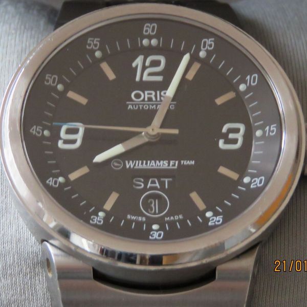 Oris WilliamsF1 Team Automatic 7560 Black Carbon Effect Dial Excellent ...