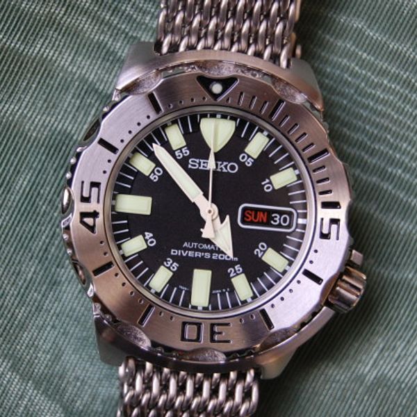 FS: Seiko Black Monster on Shark Mesh - $165 | WatchCharts