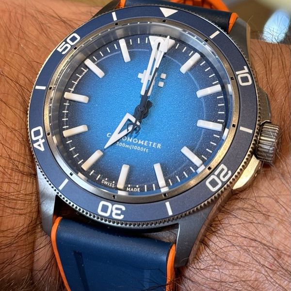 Christopher Ward C60 Trident Lumiere Dive Watch Blue Dial and rubber ...