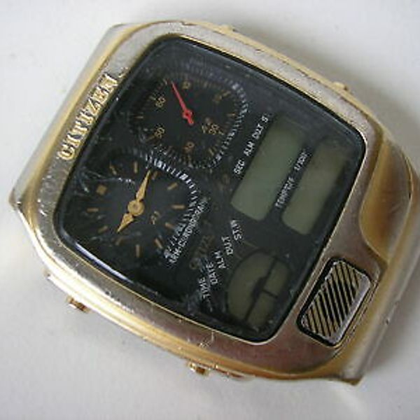 CITIZEN 8982-088557 LCD / ANALOG DIGI ANA VINTAGE QUARTZ WATCH, PARTS ...
