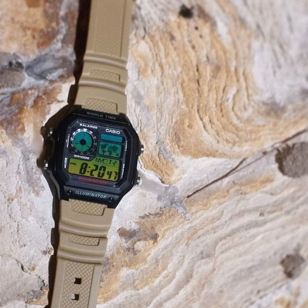 Casio AE1200 Royale Mod Sandstorm Desert Tan Custom World Time Digital ...