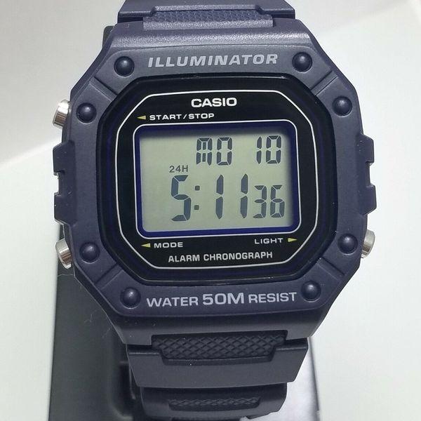 CASIO Sports Watch W218H-2 BLUE 50m Illuminator Stopwatch W218 new 2018 ...