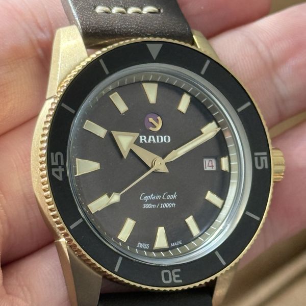 Rado Captain Cook 42mm Bronze Edition. Brown Dial. Leather Strap. Full ...