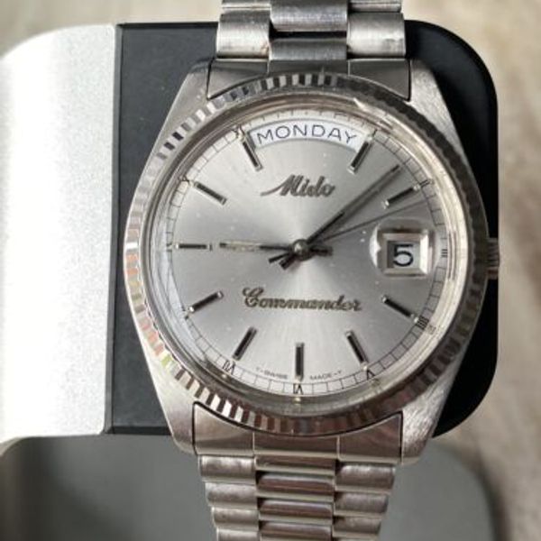 MIDO COMMANDER MODEL 8223 AUTOMATIC SWISS MADE Day Date President Watch ...