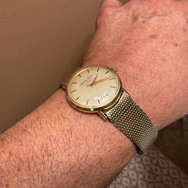 MATHEY TISSOT SWISS AUTO 17 JEWEL MT14K GOLD 34MM CASE GOLD FILLED ...