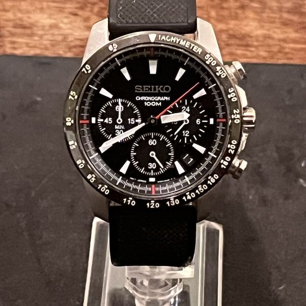 Seiko Chronograph 100M Quartz Men's Black Watch 6T63-00D0 With New ...