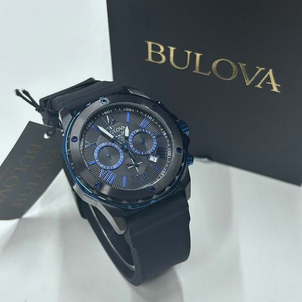 New BULOVA Marine Star Men's Chronograph Quartz Watch Black Dial ...