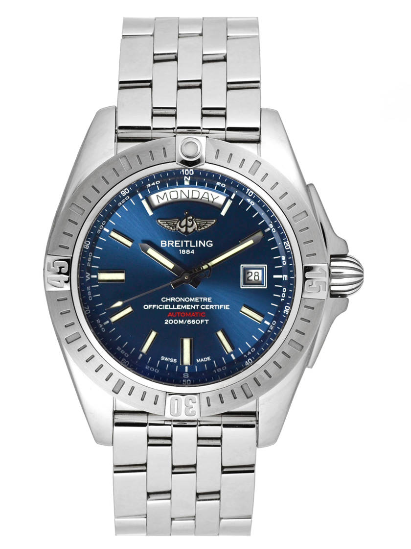 [New] Breitling Ref.A453201A / C976 (A45320) Galactic 44 Day-Date Blue ...