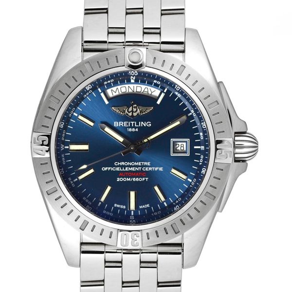 [New] Breitling Ref.A453201A / C976 (A45320) Galactic 44 Day-Date Blue ...