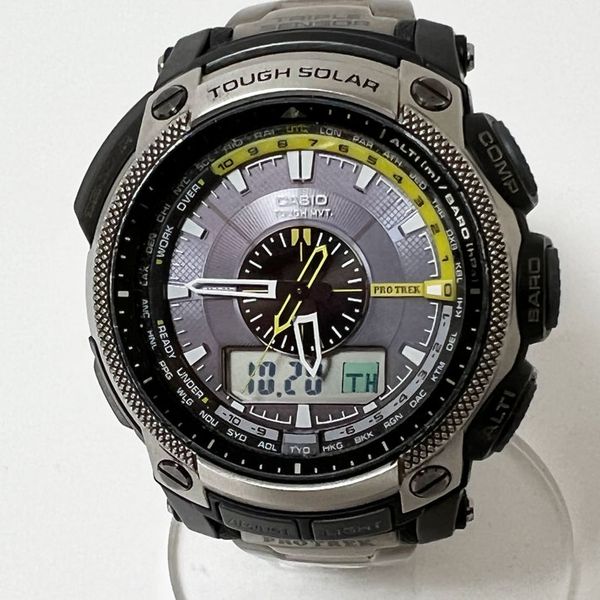 CASIO Casio PROTREK PRO TREK Tough Solar Radio Watch Men's Watch Titanium PRW-5000T-7JF [Used ...