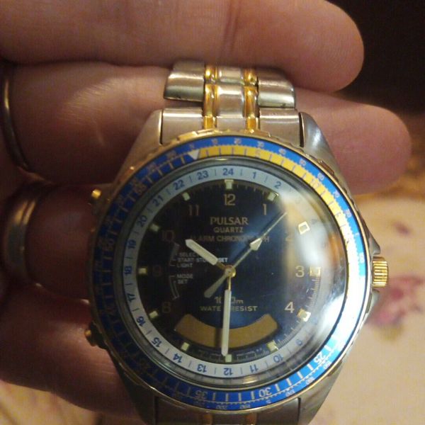 Pulsar By Seiko Men's 40mm Chronograph Watch Ana-Digi Alarm Pre-owned ...