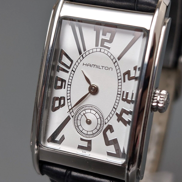 [N Mint] HAMILTON Ardmore H114110 small second tank Quartz Men's Watch ...