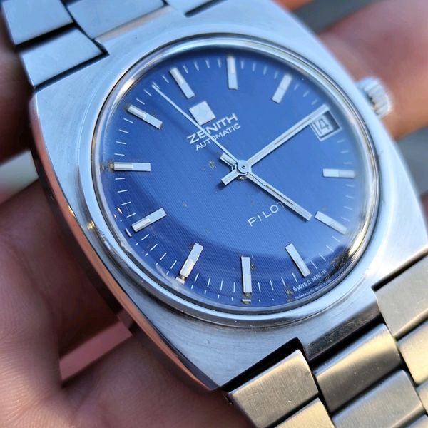 Zenith Pilot Blue Dial Automatic Cal. 2552Pc With Original Box ...