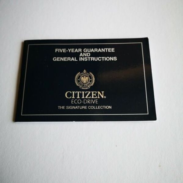Citizen Signature Eco Drive Undated Warranty Card | WatchCharts