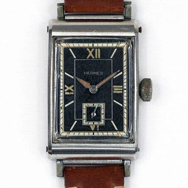 HERMES Big Case 38x25mm Rectangular Small Second 1930s Rare Watch ...