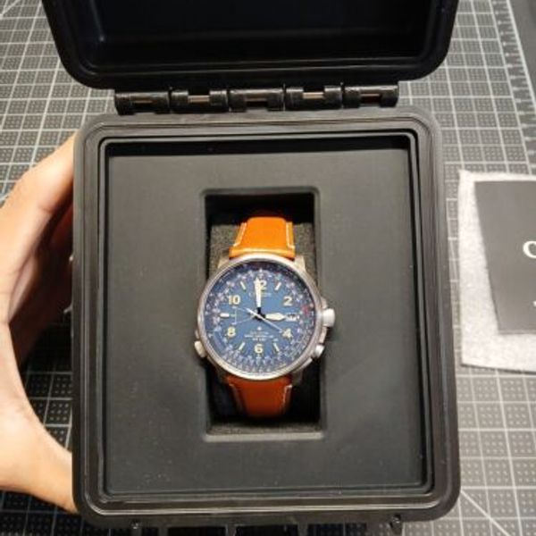 Citizen Air Skyhawk Promaster Sapphire Blue Dial Leather Watch CB0241 ...