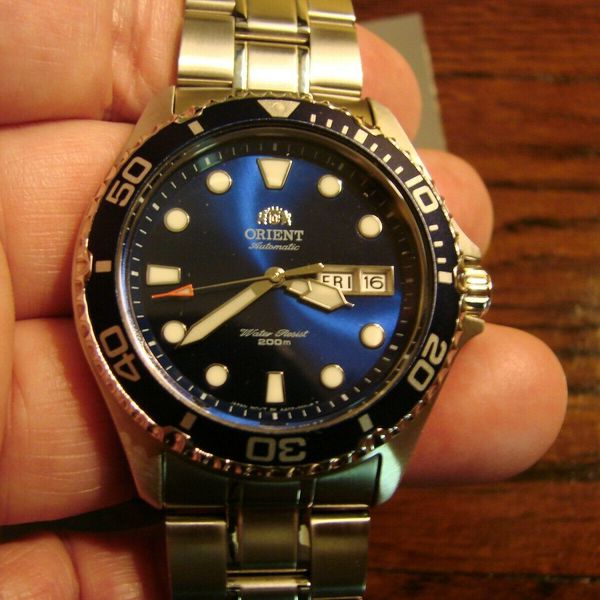ORIENT RAY II AA02-C7-A AUTOMATIC BLUE DIVER 41MM MINT BOND ON A BUDGET ...