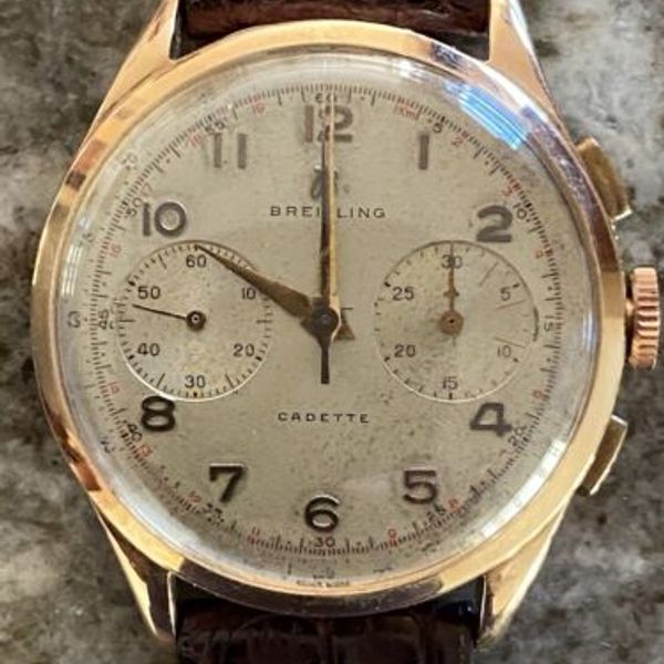 Breitling Cadette 18K Solid Gold Large Vintage Watch | WatchCharts ...