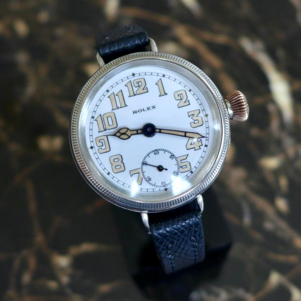 A LARGE GENTS WW1 1916-17 BRITISH MILITARY ROLEX TRENCH WATCH IN SILVER ...