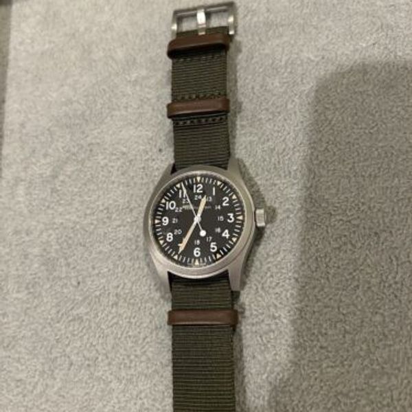 Hamilton Khaki Field Mechanical Black Dial 42mm Mens Watch H69529933 ...