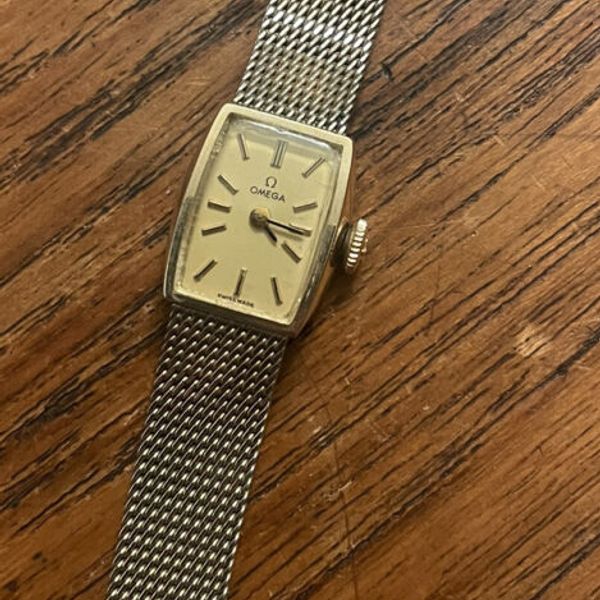 Vintage Omega Champion 10K White Gold Filled Woman's Watch Running ...
