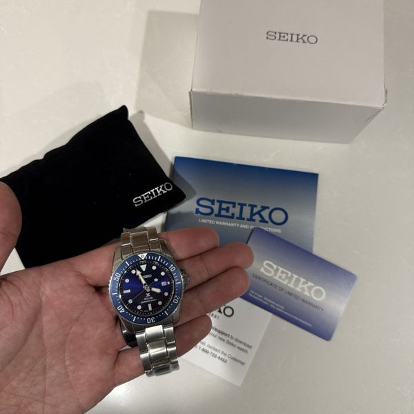 Seiko Menâ s Prospex Solar Diver Blue Dial Stainless Steel Watch SNE585 ...