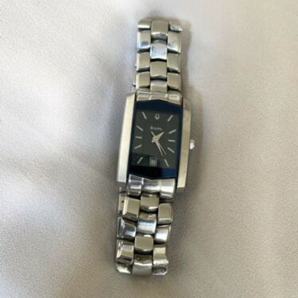 Bulova Rectangle Watch Blue Face | WatchCharts