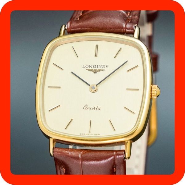 Vintage [MINT] LONGINES 6581 L978.2 30mm Gold Square Quartz Men Watch ...