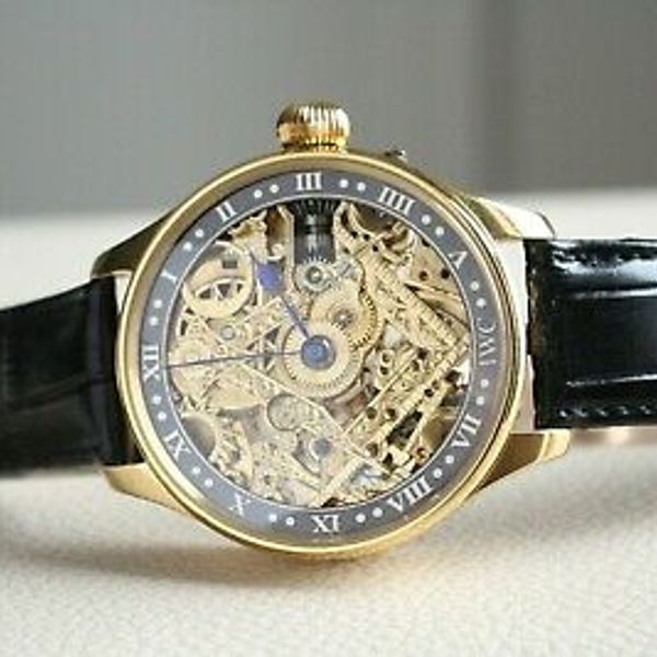IWC SCHAFFHAUSEN SKELETON Vintage 1928`s NEW CASED Freemasonry Swiss ...
