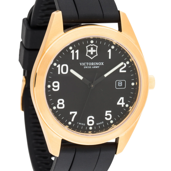 VICTORINOX Swiss Army Garrison Watch 249110 Black Rose Gold BRAND NEW ...
