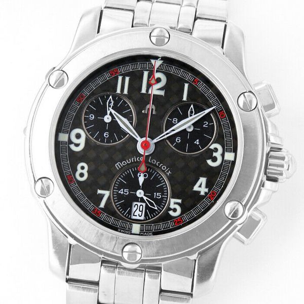 MAURICE LACROIX TIAGO 7-ZEIGER CARBON CHRONOGRAPH SAPPHIRE HERREN UHR ...