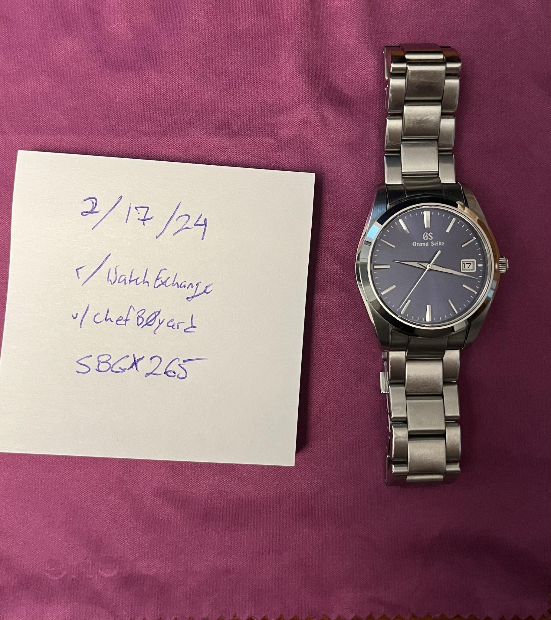 [WTS] Grand Seiko SBGX265 Blue Dial 9F (2023) | WatchCharts Marketplace
