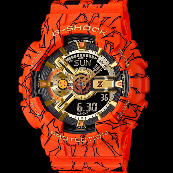 CASIO G-SHOCK DRAGONBALL Z DRAGON BALL ORANGE GA-110JDB-1A4ER WATCH ...