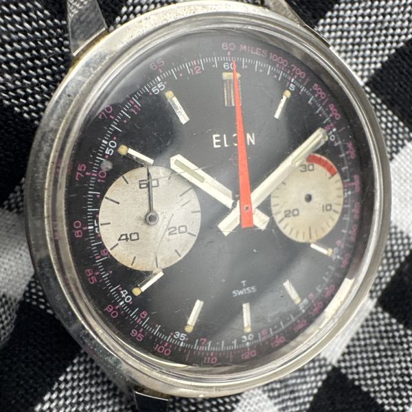 Vintage Menâ s Elgin Chronograph Dial And Case For Wrist Watch Parts ...