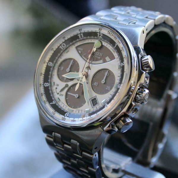 Citizen Eco-Drive Calibre 2100 E210 Panda Ron Swanson Alarm/Chronograph ...