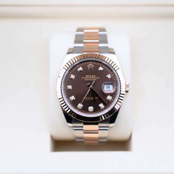 FSOT: NIB 2025 Rolex 126331 Datejust 41 RG Chocolate Diamond Dial ...