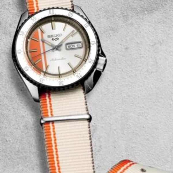 Seiko 5 Sports SRPK73 Special Edition SKX Style Orange White Automatic ...