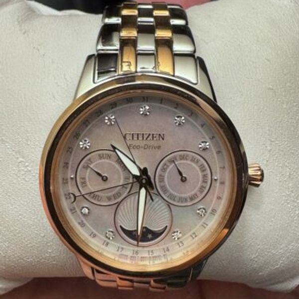 Citizen FD0004-51D Eco-Drive Calendrier Women's Moon Phase Diamond 37mm ...
