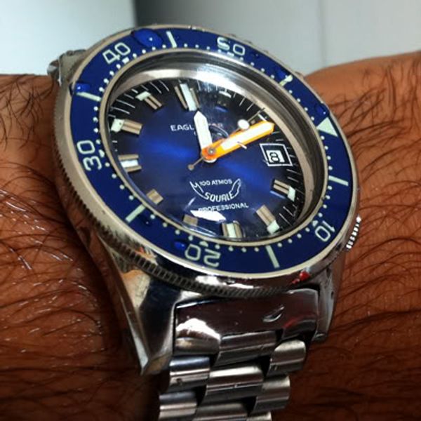 FS: Squale (Eagle Star) Blue dial/blue acrylic bezel - vintage 1000m ...