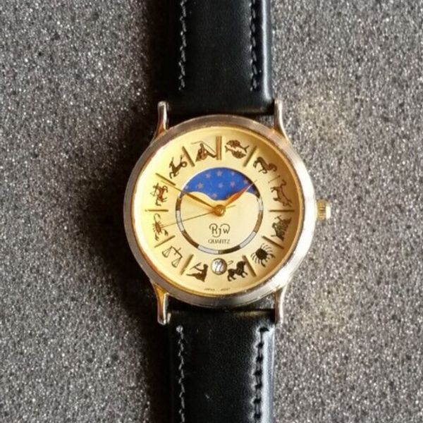 Very Rare RJW Moon Phase Watch With Zodiac Symbols New Strap & Battery ...