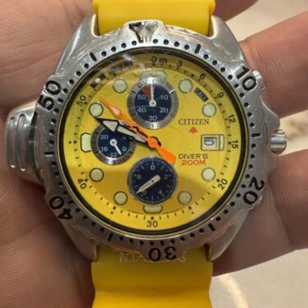Citizen Promaster Aqualand Watch Diver 200m 3740-E70006 Yellow Dial ...