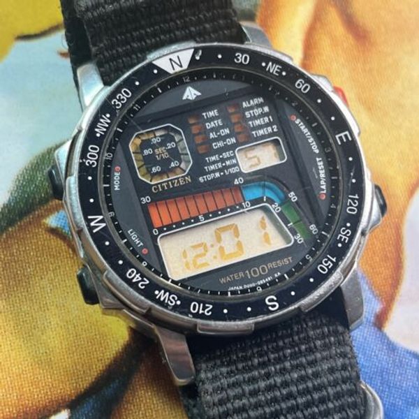 Citizen Windsurfer Rare Vintage Digital Watch D060 086953 1980â s Retro ...