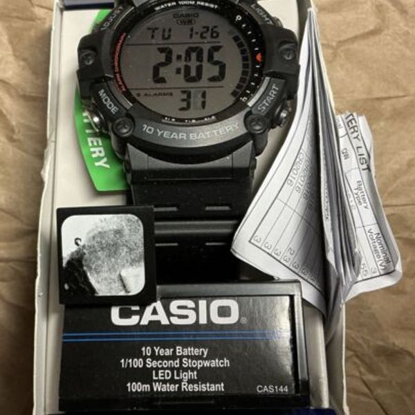New! Casio Cas144 Extra Large Numbers Easy To Read Led Light, Water ...