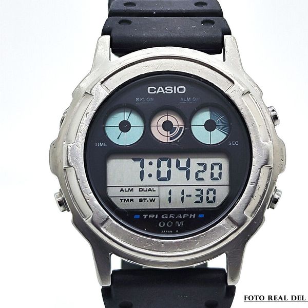Vintage Casio Tgw-100-1V "Tri Graph" Qw.827 Japan, Wr.100M. Year 1988 ...