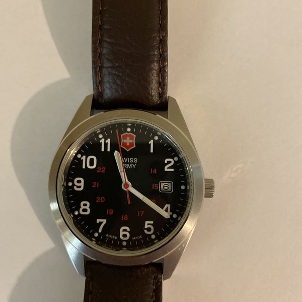 Victorinox Swiss Army Garrison Stainless Mens Watch 241083 Dead Battery ...