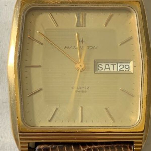 WATCH BLOWOUT: Vintage HAMILTON Quartz Day/Date Watch WORKS RFT-86 ...