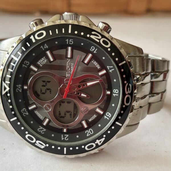 Elgin Digital & Analog Alarm Chronograph 48mm Men's Watch | WatchCharts ...