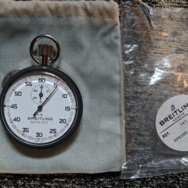 New Old Stock Breitling Geneve Ref 566 Sprint Slider Stopwatch 1/10 as ...