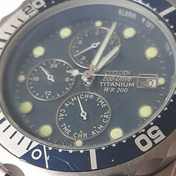 Vintage Citizen Eco Drive WR 200 Titanium Chrono 0875-H12263 TA; Repair ...
